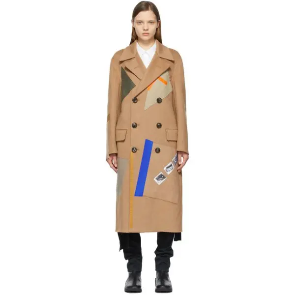 Raf Simons Trench Coat Beige Sterling Ruby Edition Patches Coat